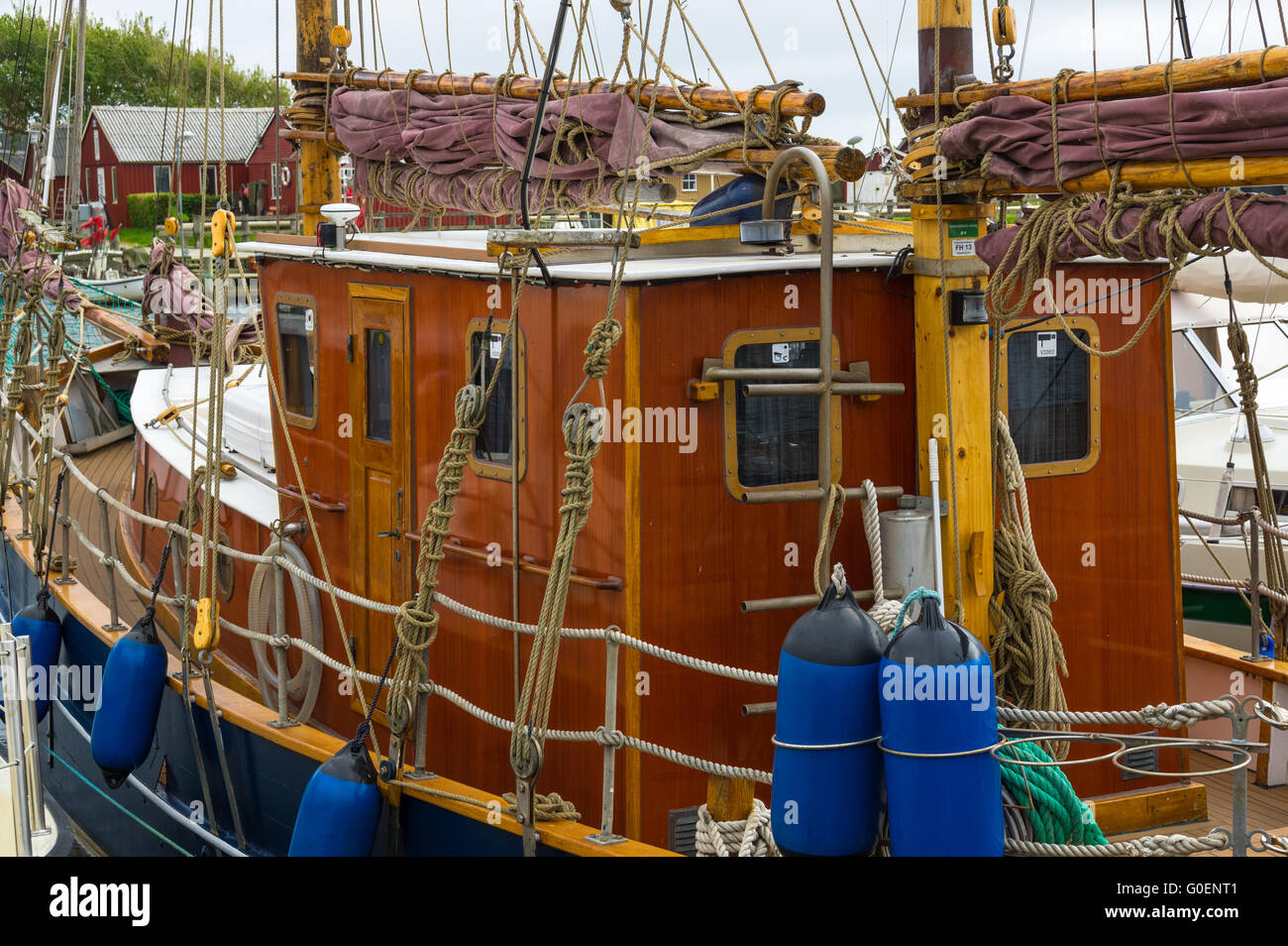 Haven with boat Stock Photo - Alamy