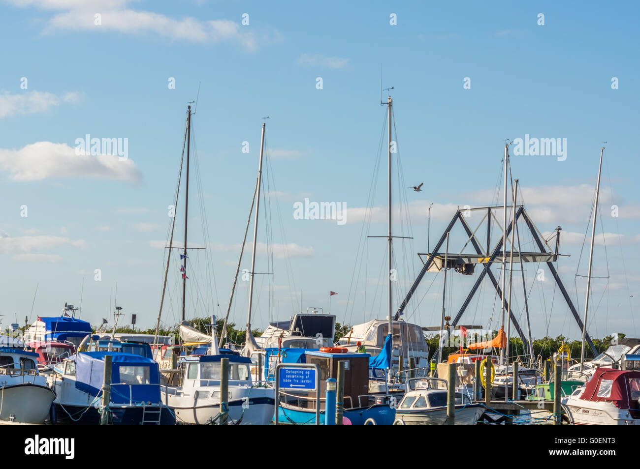 Haven with boat Stock Photo - Alamy