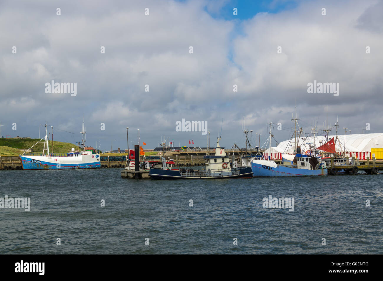 Haven with boat Stock Photo - Alamy
