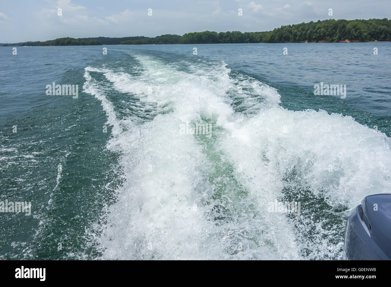 wake waves from boat on lake Stock Photo - Alamy
