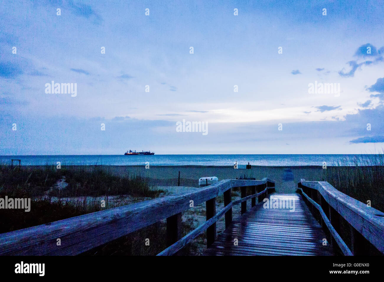 tybee island town beach scenes at sunset Stock Photo - Alamy