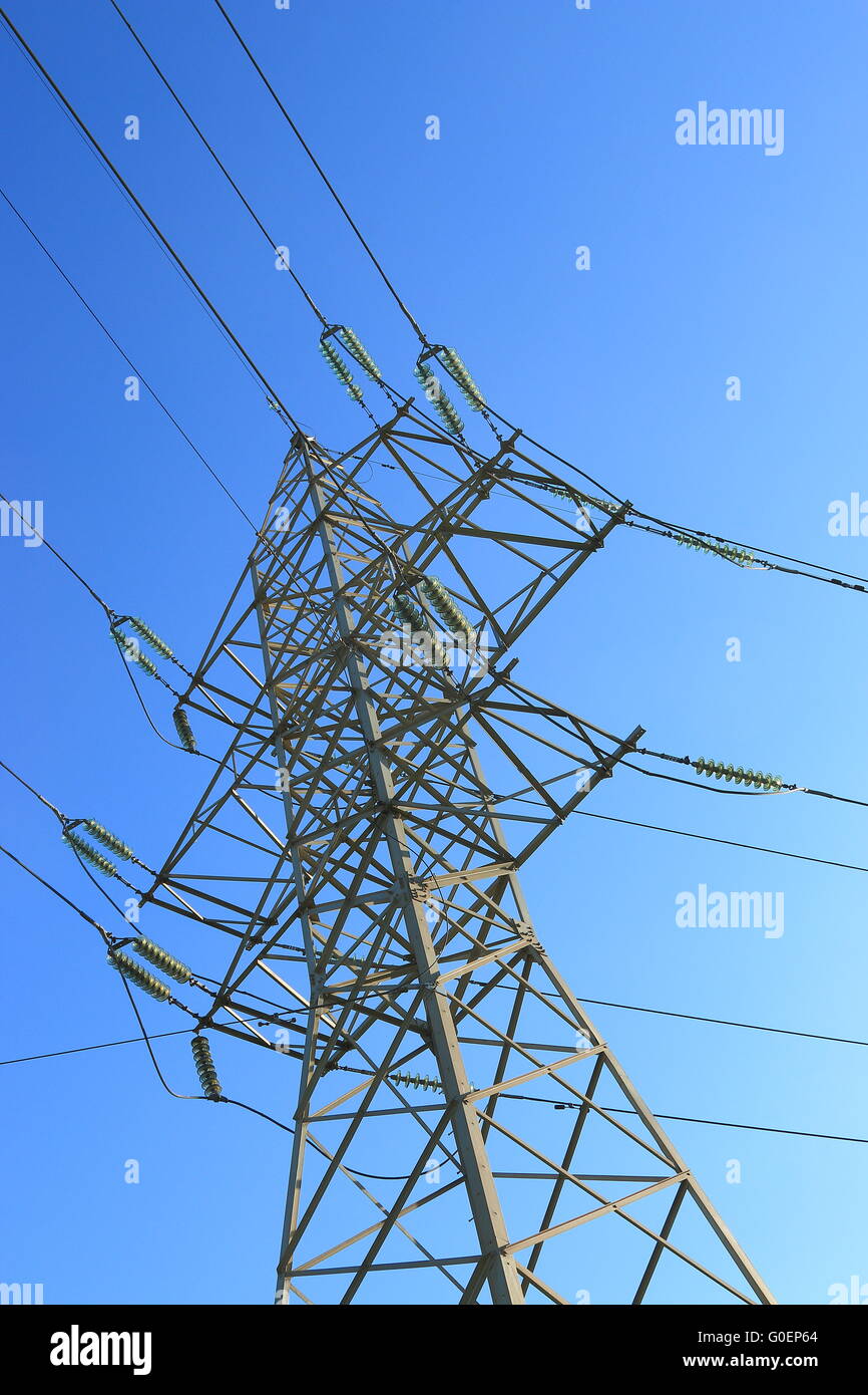Overhead power line Stock Photo - Alamy