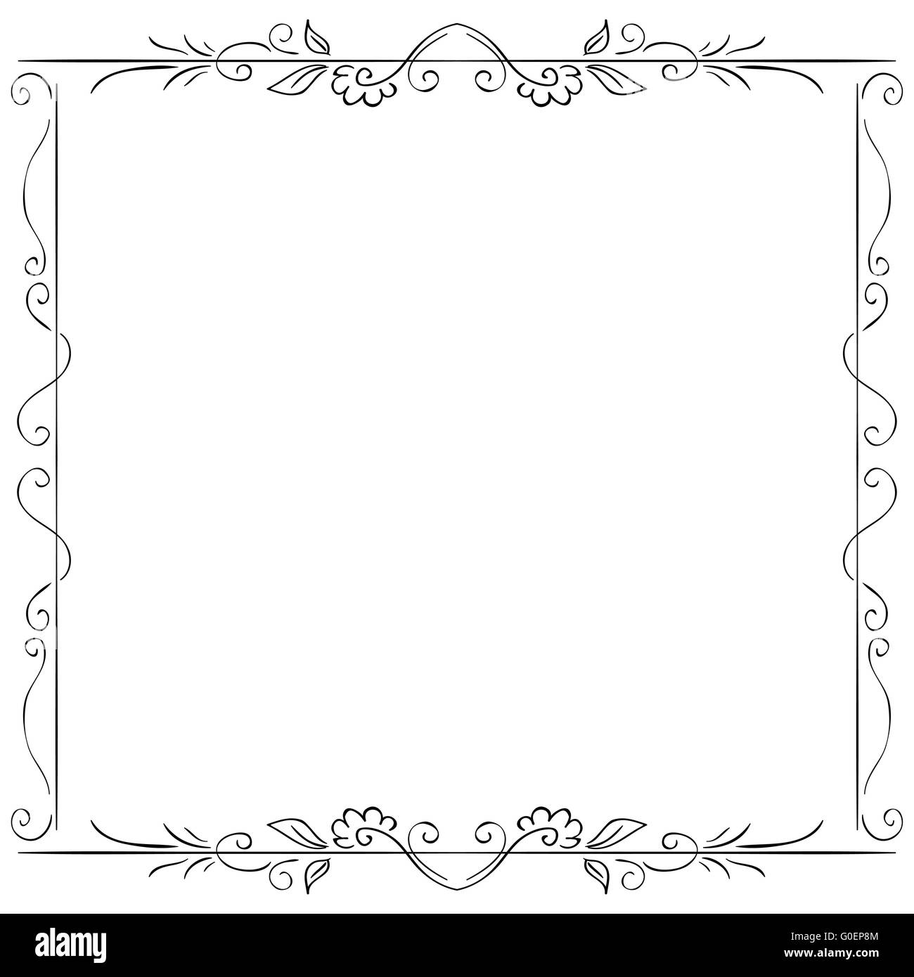 vector frame on white background. Hand drawing Stock Photo - Alamy