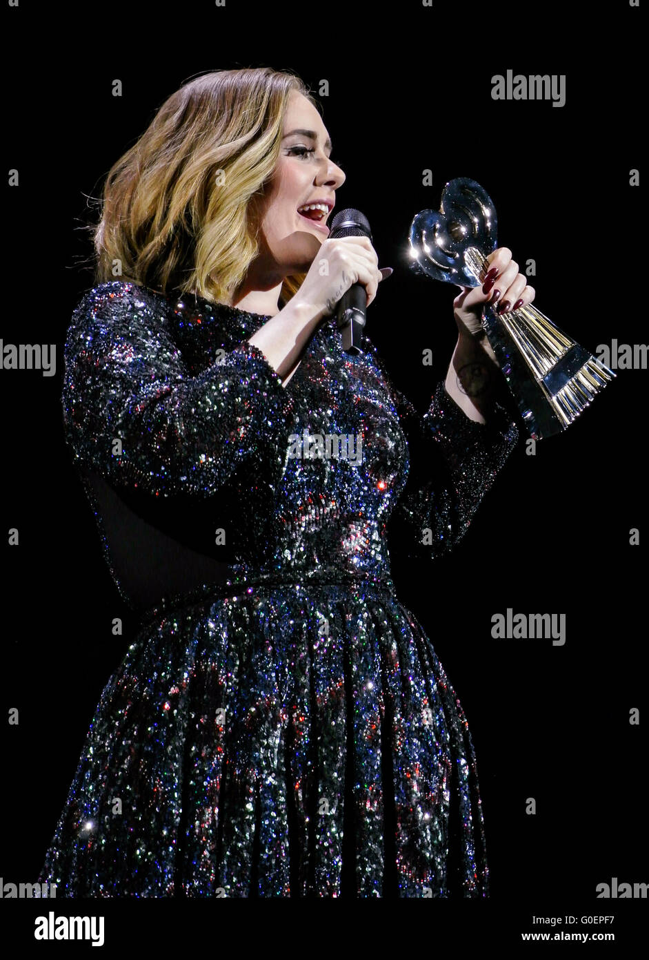 Adele performs live in Birmingham at the Genting Arena on her UK tour ...