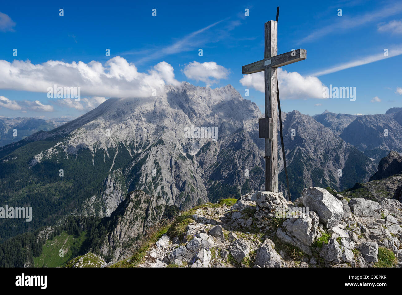 Summit cross of Mt. Steinberg Stock Photo - Alamy
