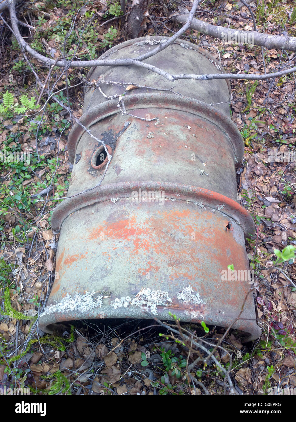 empty barrels in the Arctic environmental pollution Stock Photo - Alamy