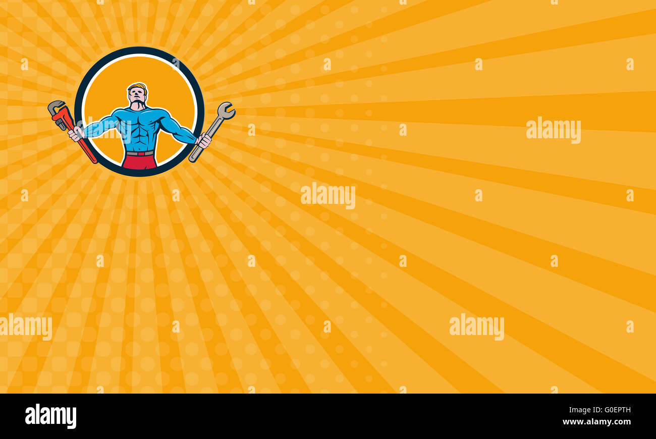 Handyman holding spanner circle hi-res stock photography and images - Alamy