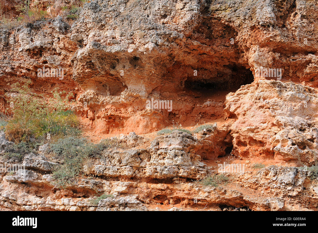 Closeup Caved Rock Stock Photo - Alamy