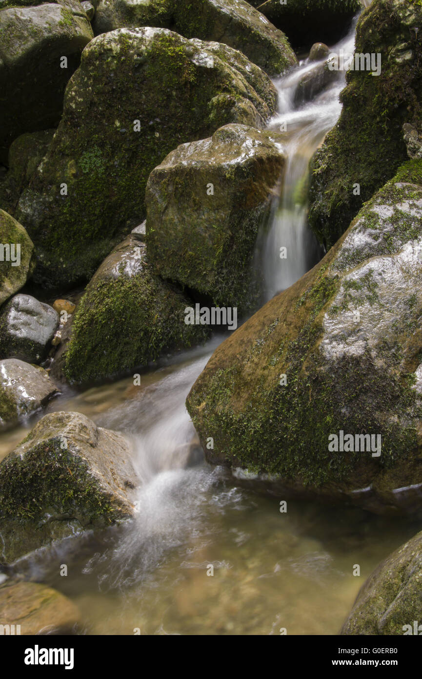 course of a stream and waterfall Stock Photo - Alamy