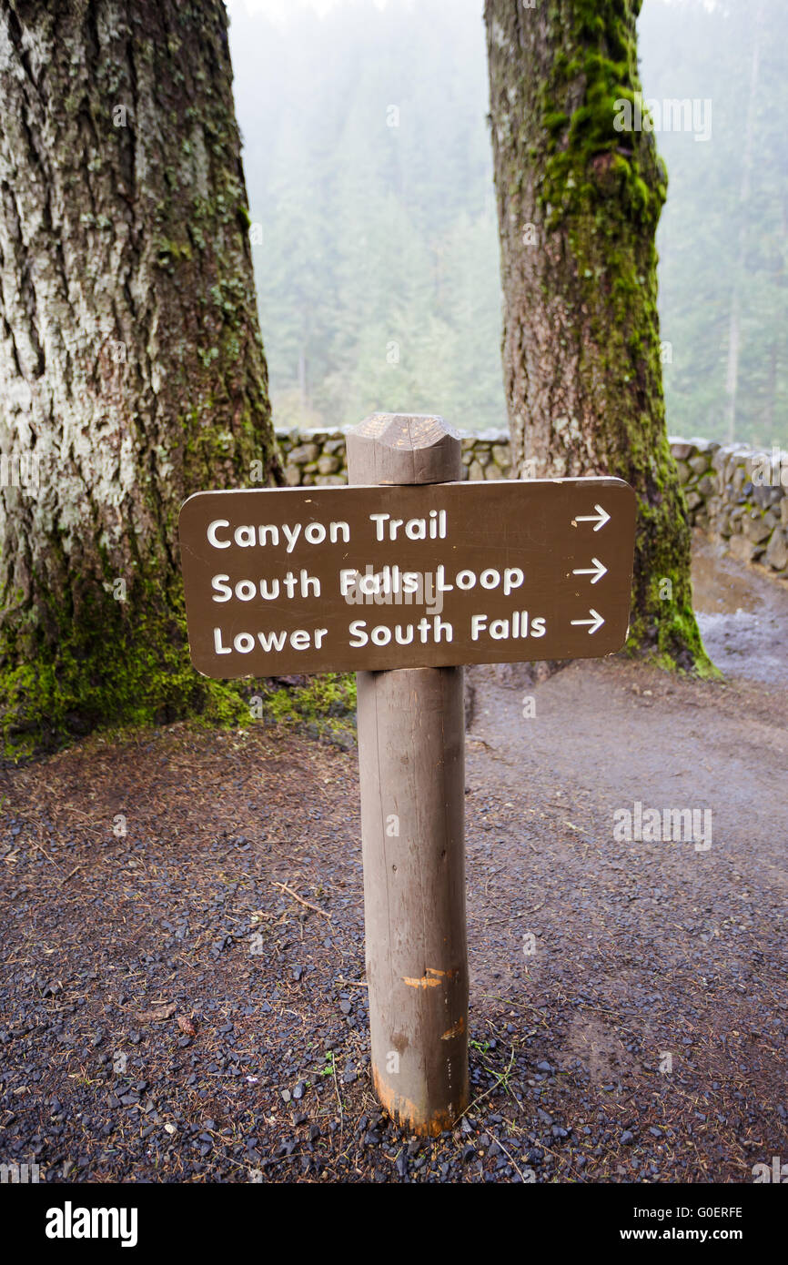 Trailhead sign showing multiple trails that make up the Trail of Ten ...