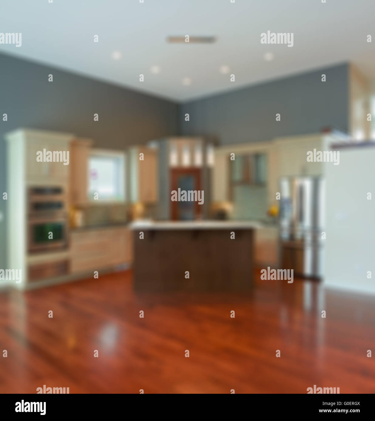 Blured Interior of modern kitchen Stock Photo - Alamy