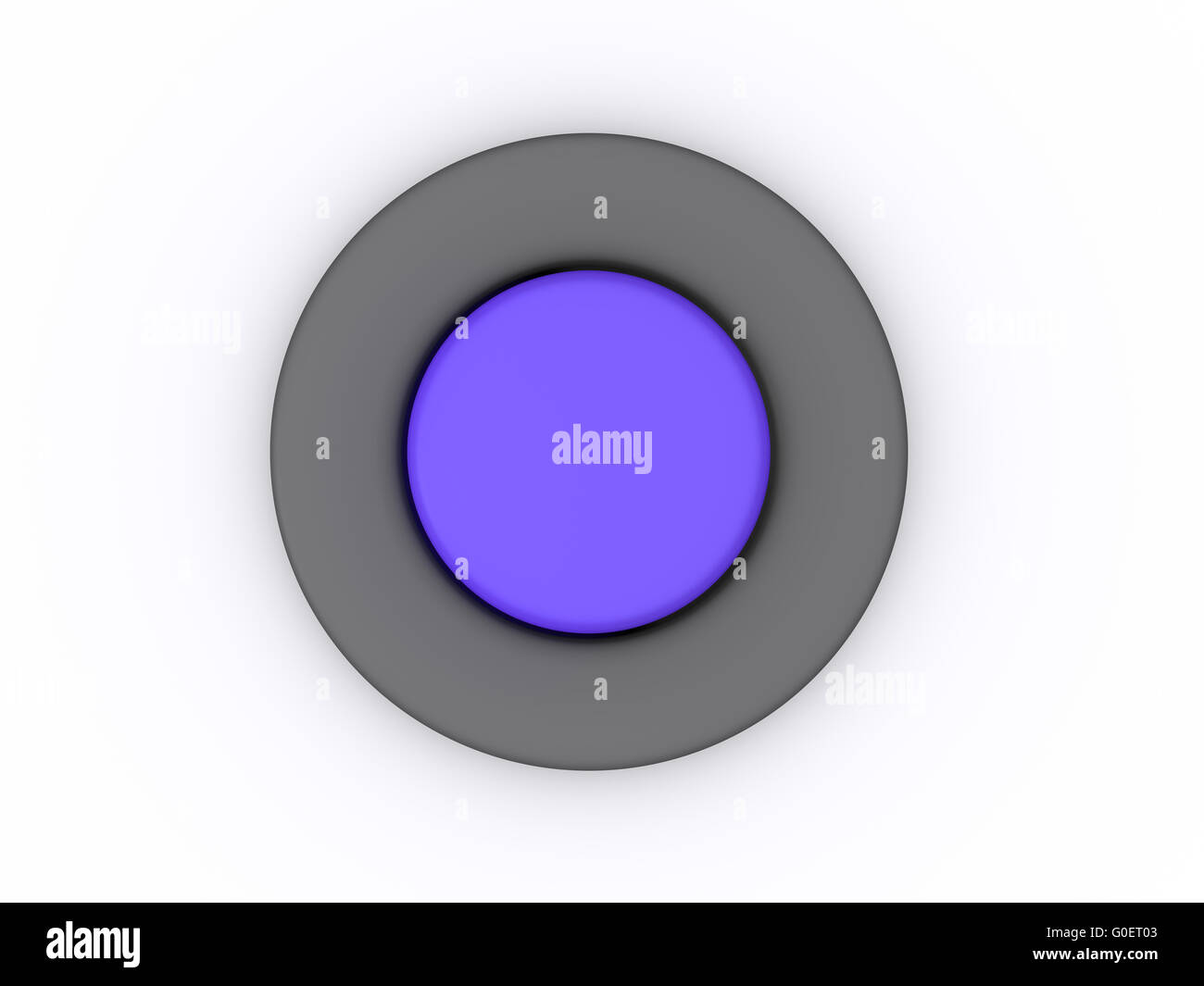 round blue button isolated on white background. 3D icon Stock Photo - Alamy