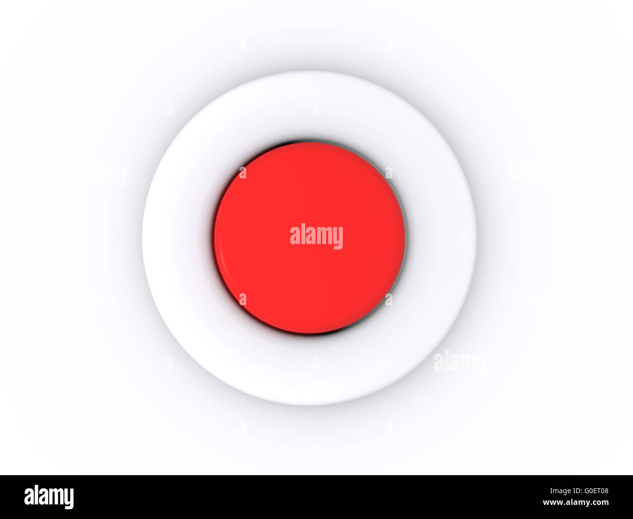 round red button isolated on white background. 3D icon Stock Photo - Alamy