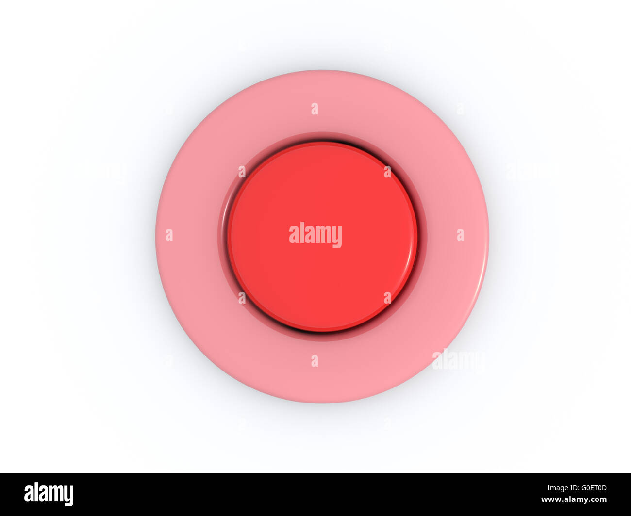 round red button isolated on white background. 3D icon Stock Photo - Alamy