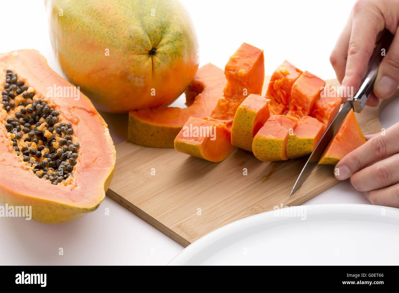 Papaya cutting hi-res stock photography and images - Alamy