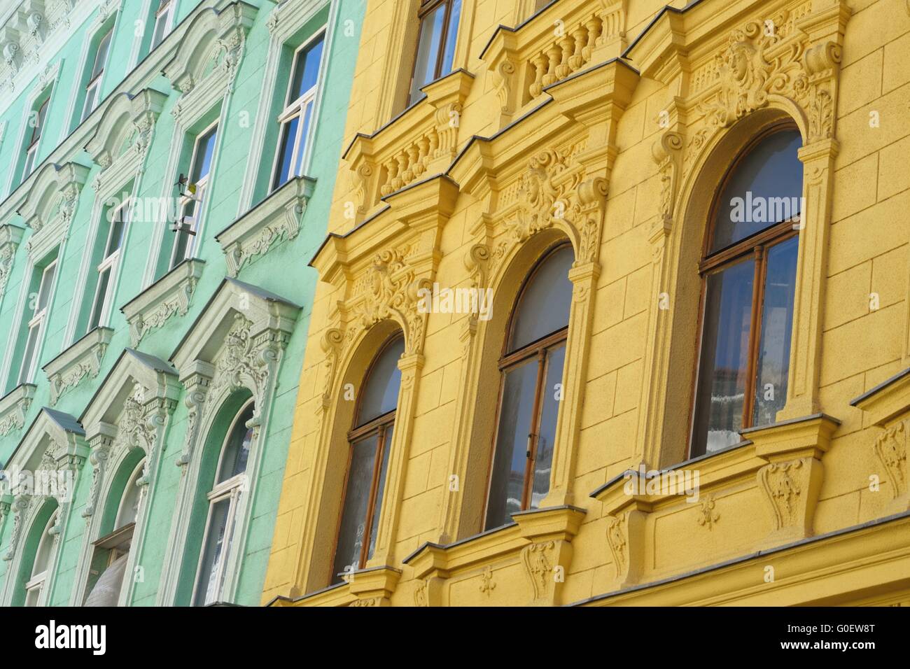 Colourful old austrian flats Stock Photo - Alamy