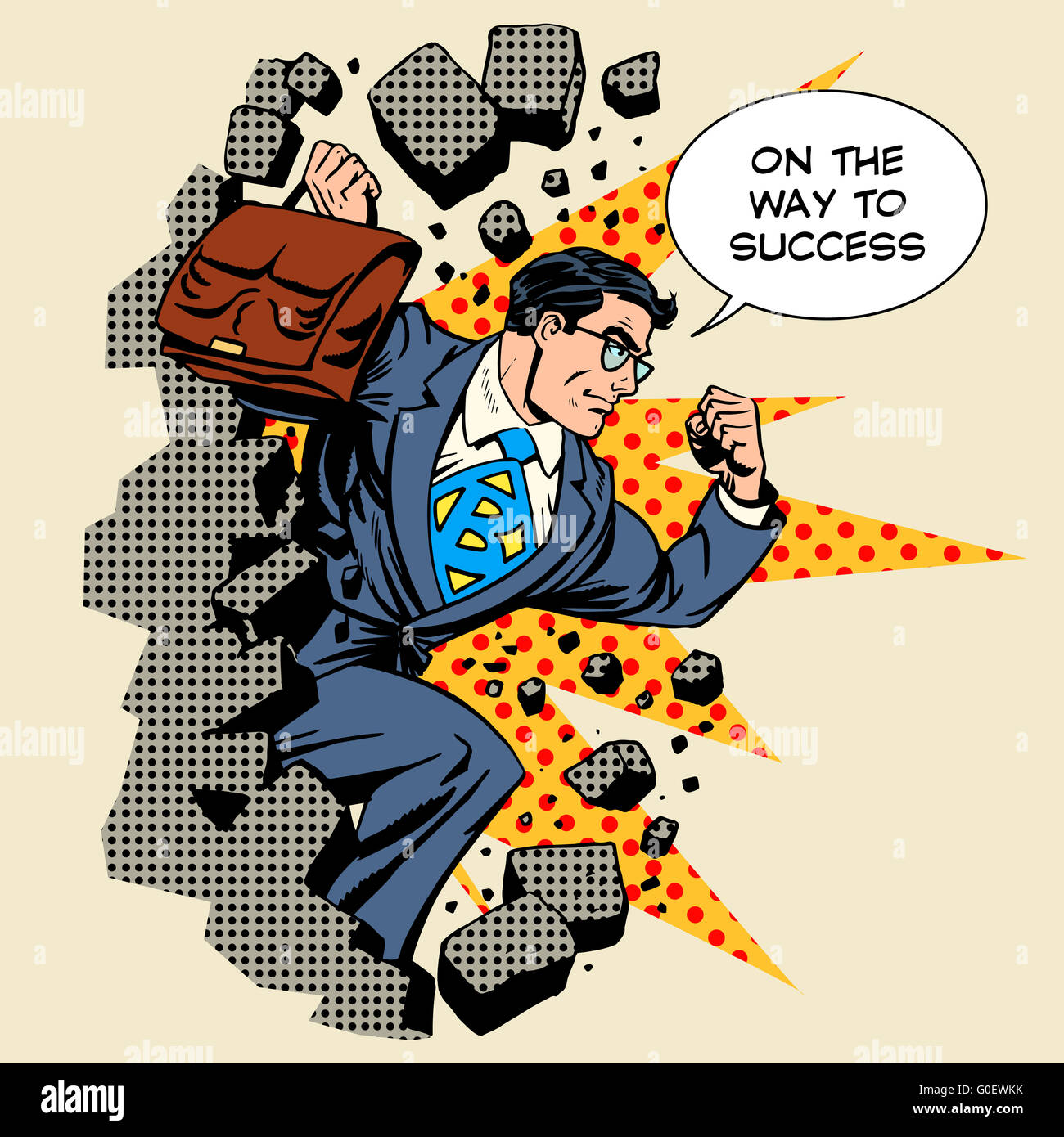 Breaking through wall comic hi-res stock photography and images - Alamy