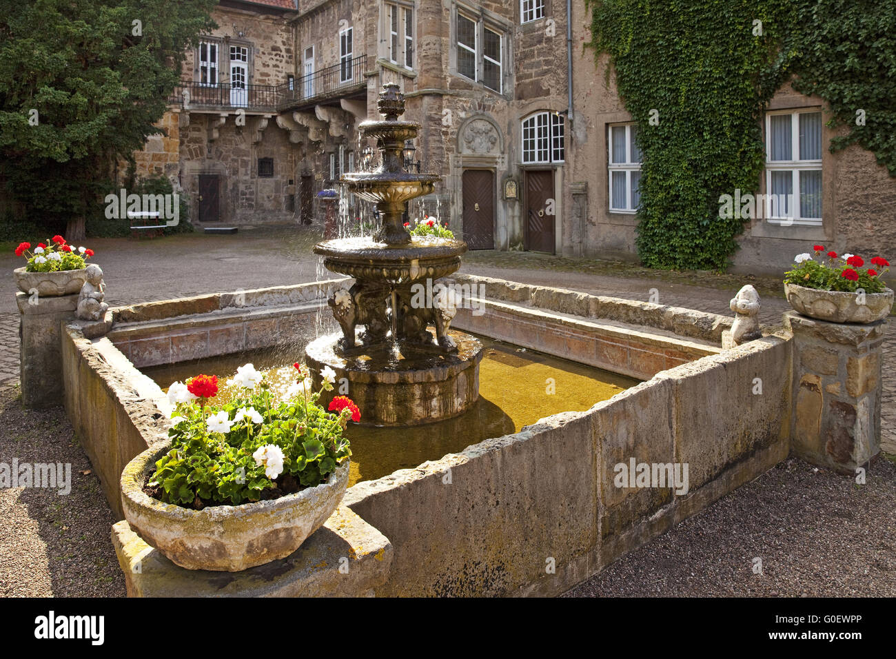 old spring, castle Petershagen, Germany Stock Photo - Alamy