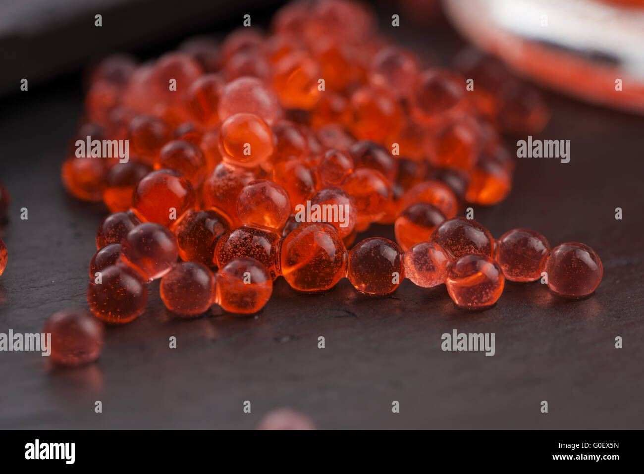 strawberry caviar, molecular gastronomy Stock Photo - Alamy