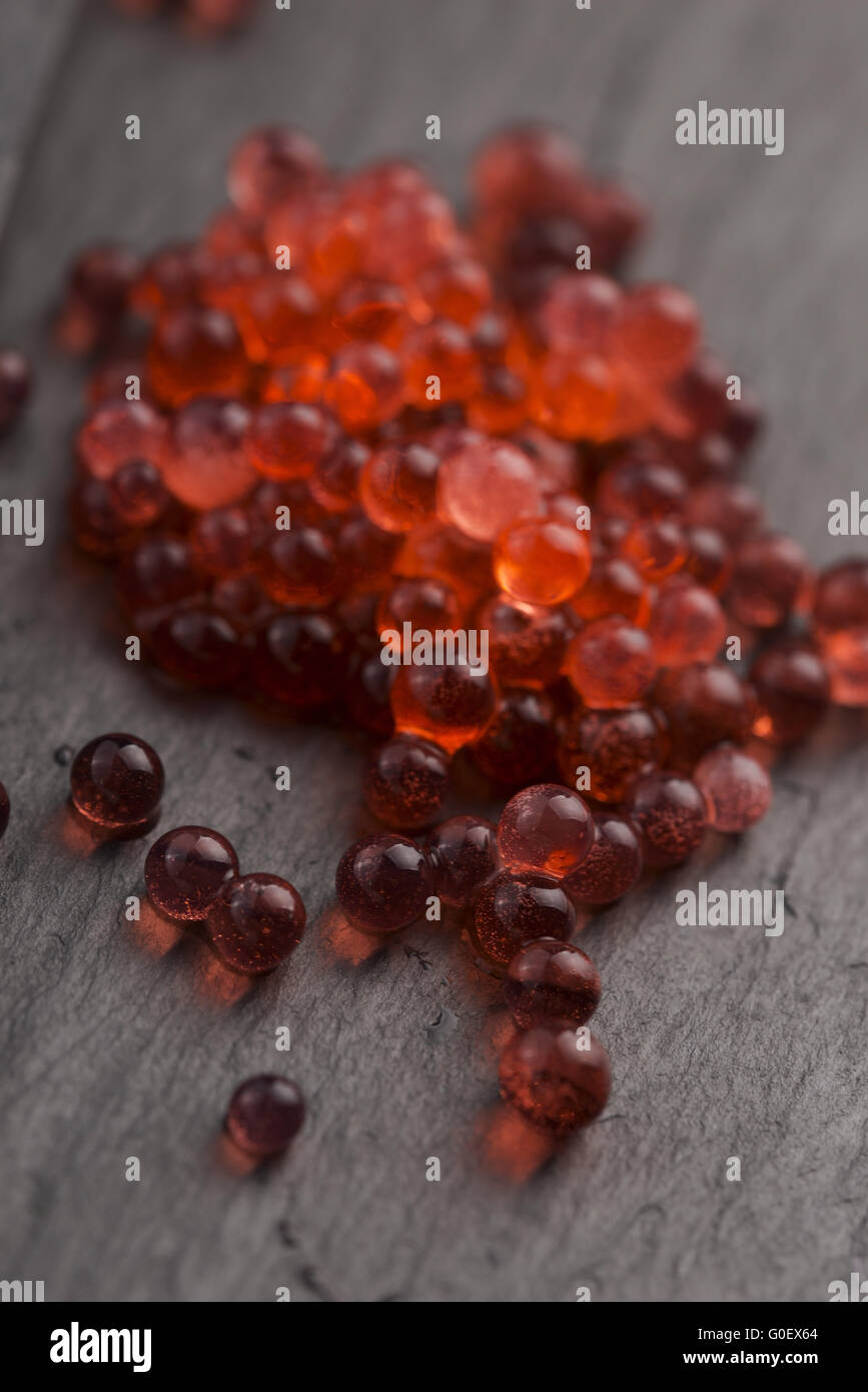 strawberry caviar, molecular gastronomy Stock Photo - Alamy