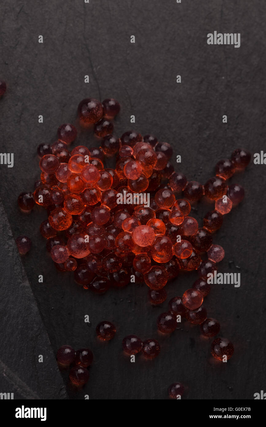 strawberry caviar, molecular gastronomy Stock Photo - Alamy