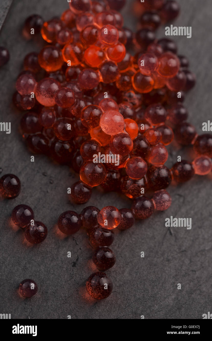 strawberry caviar, molecular gastronomy Stock Photo - Alamy
