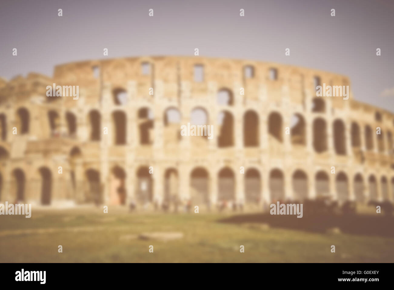 Blurred Coliseum in Rome Italy with Instagram Style Retro Filter Stock ...