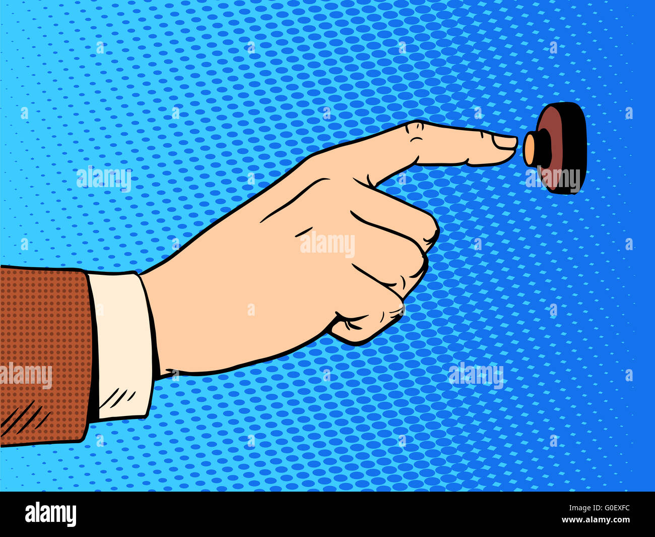 hand presses call button view profile Stock Photo - Alamy