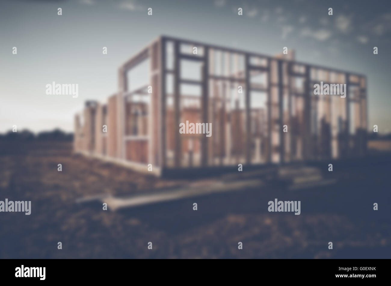 Blurred Home Under Construction with Instagram Style Filter Stock Photo ...