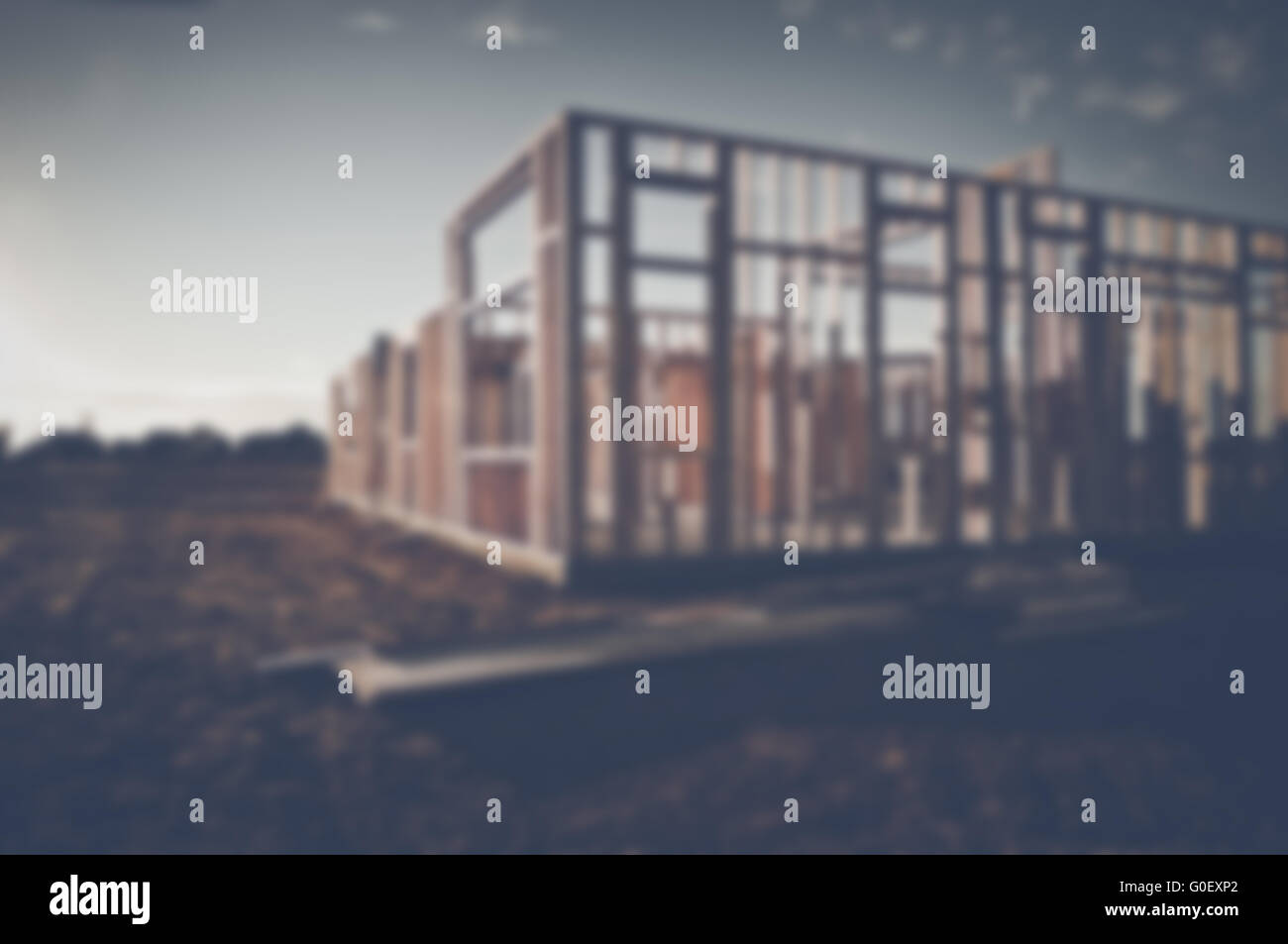 Blurred Home Under Construction with Instagram Style Filter Stock Photo ...
