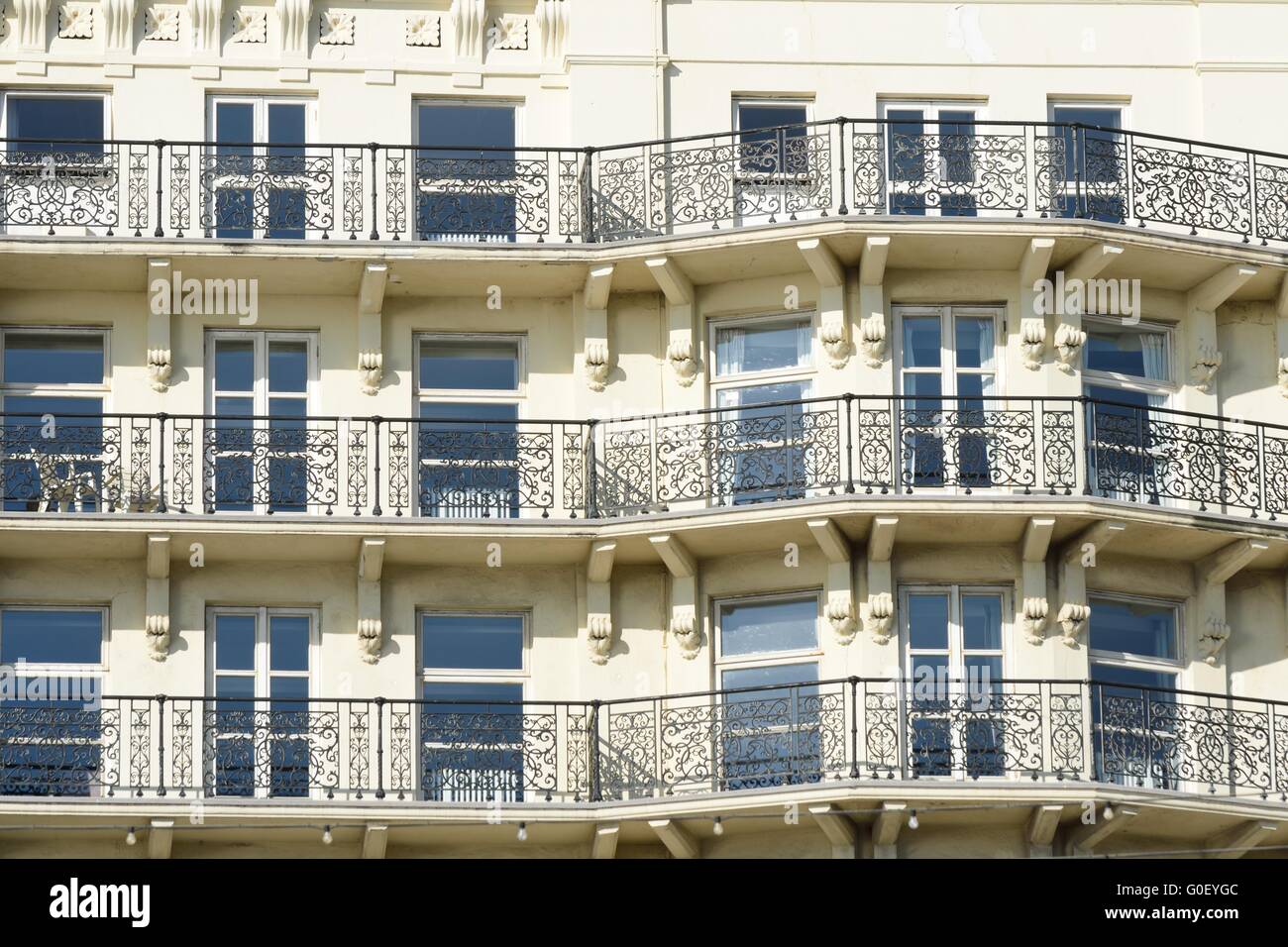 Frontage of luxury seaside hotel Stock Photo - Alamy