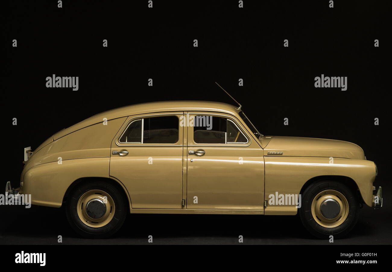 retro car side view on a black background Stock Photo - Alamy