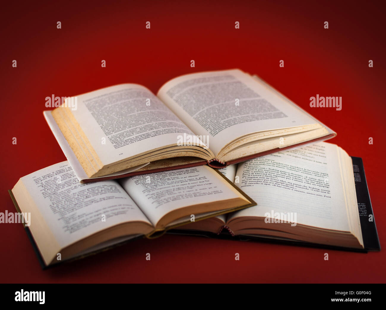 books open on colored background Stock Photo - Alamy