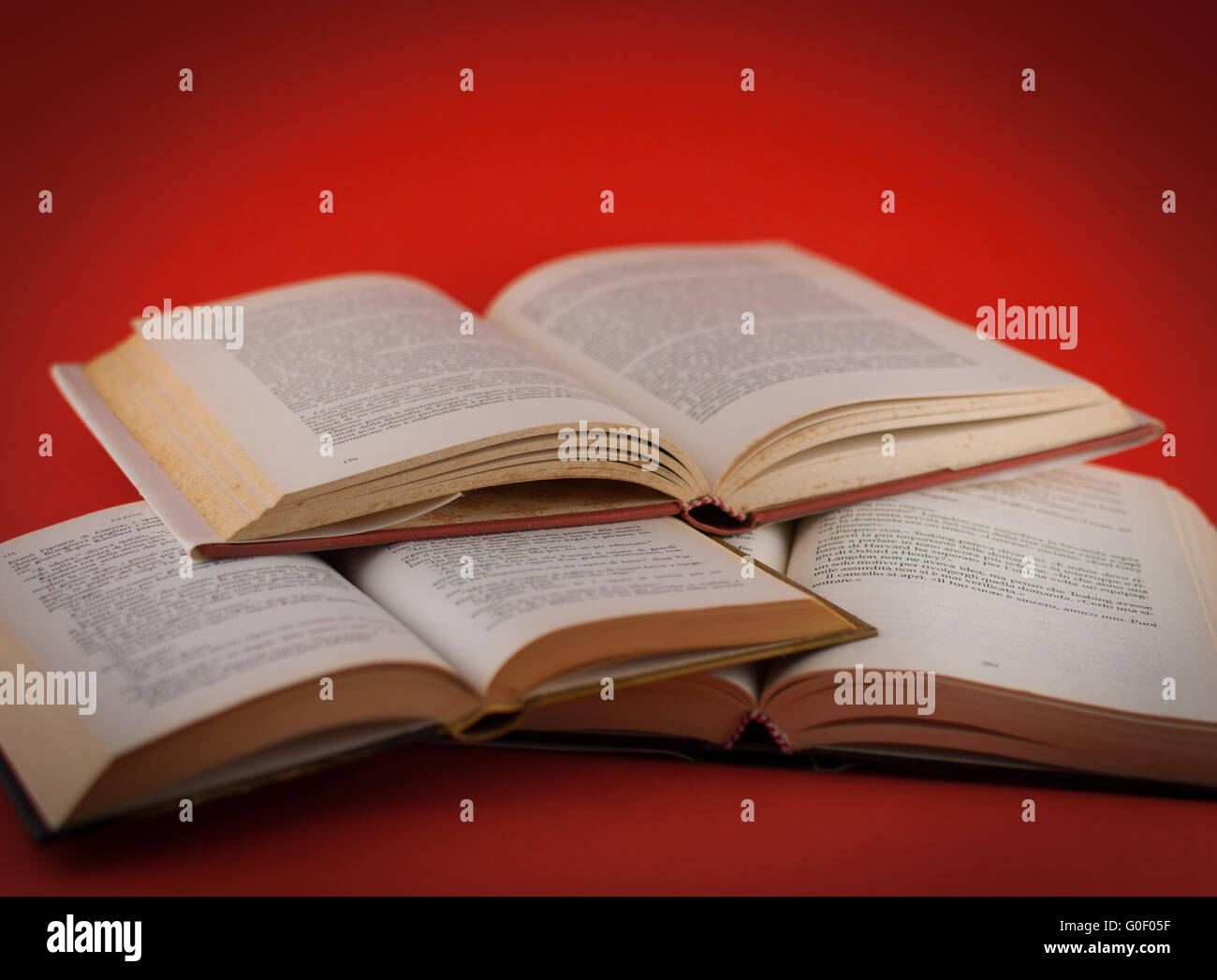 books open on colored background Stock Photo - Alamy