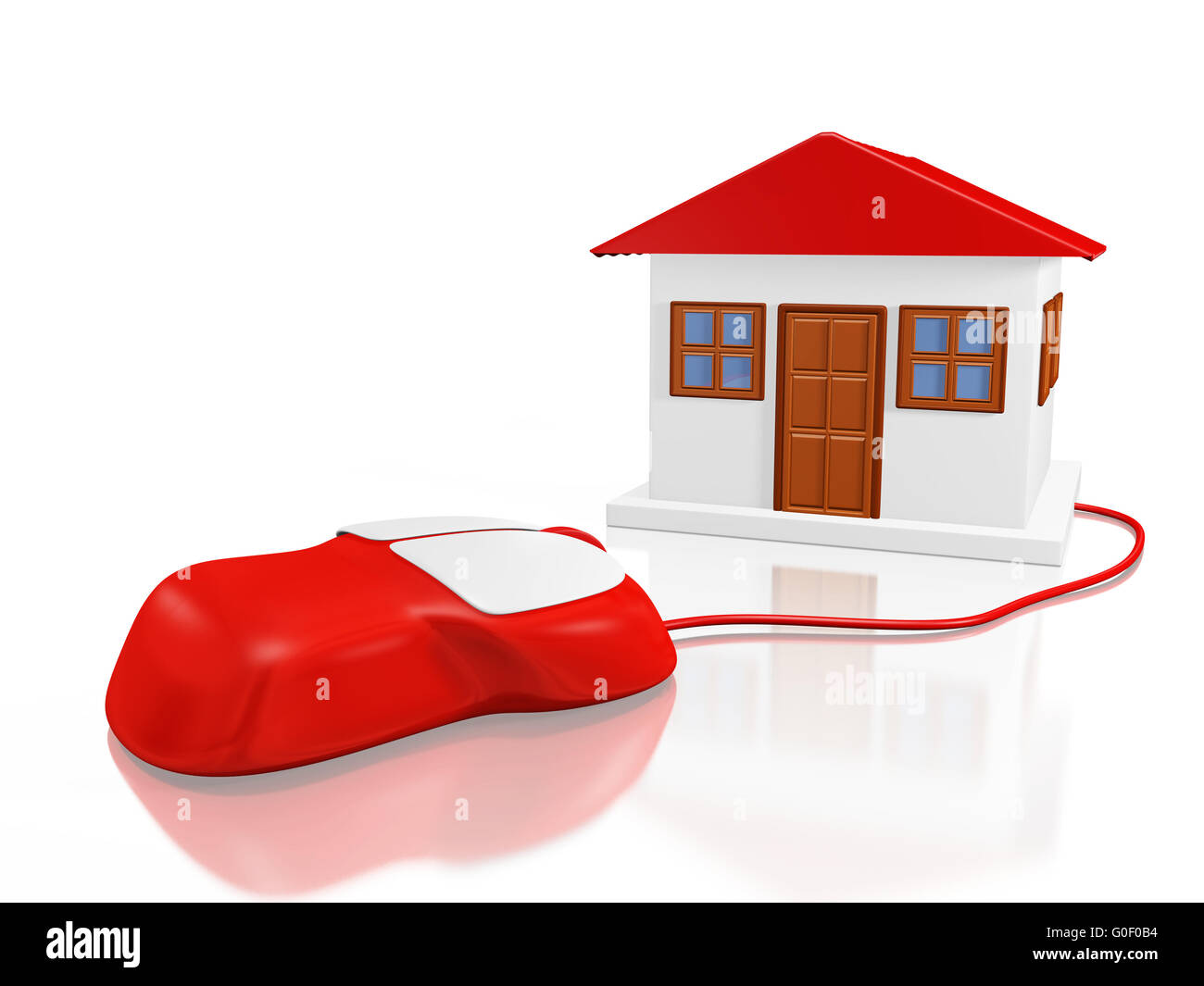 House Model and Computer Mouse Stock Photo - Alamy