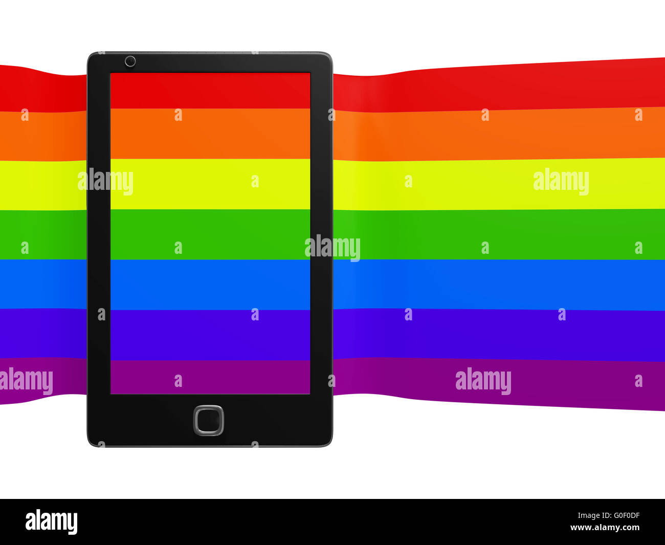 Smart phone with a Stretched Colorful Striped Screen Stock Photo - Alamy