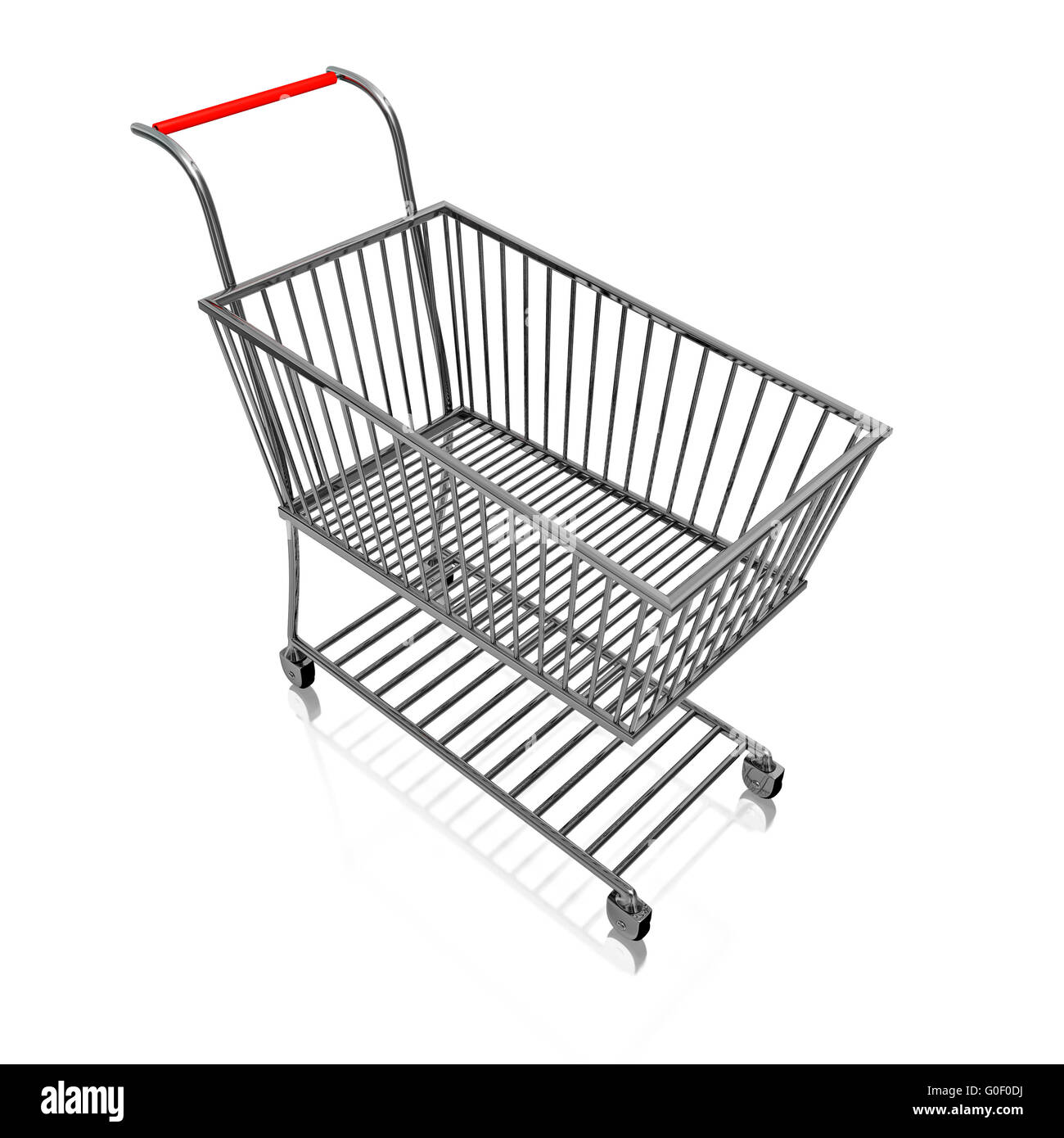 Steel Shopping Cart Isolated on White Stock Photo - Alamy