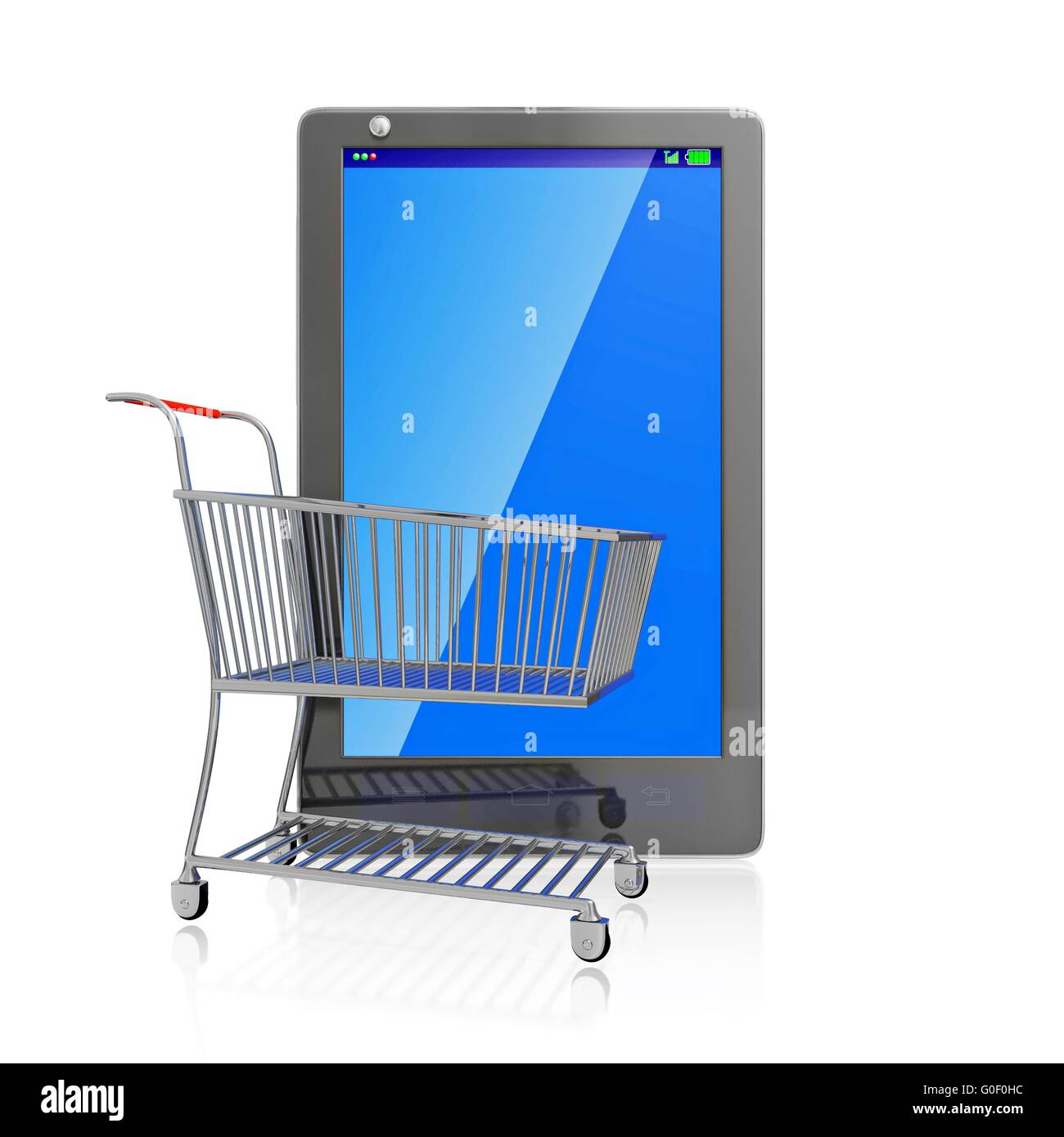 Shopping Cart and Touch Screen Mobile Phone Stock Photo - Alamy