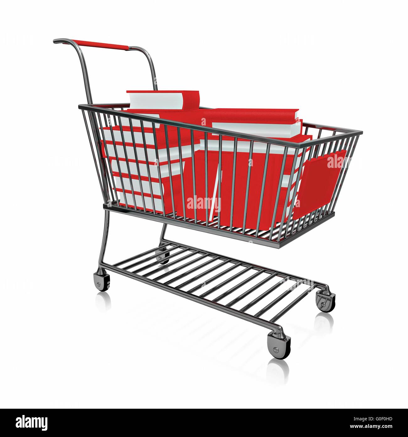Shopping Cart Full of Red Books Stock Photo - Alamy