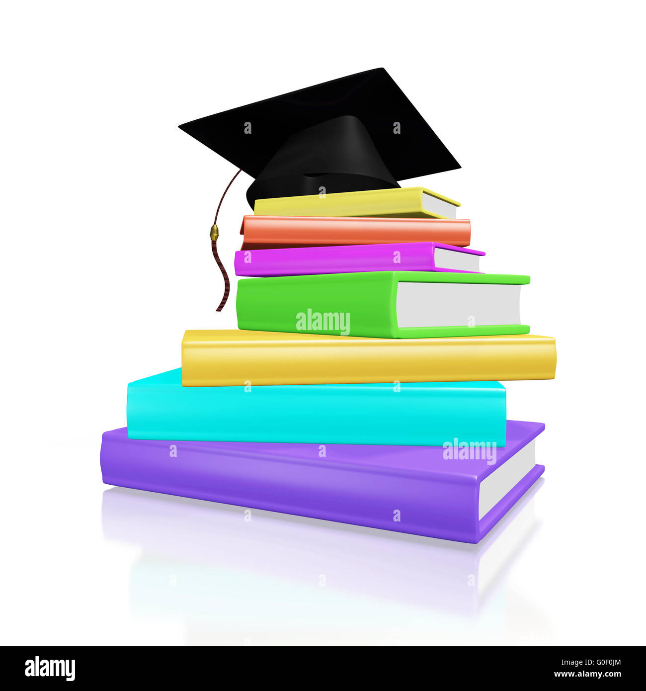 Graduation cap on stack books hi-res stock photography and images - Alamy