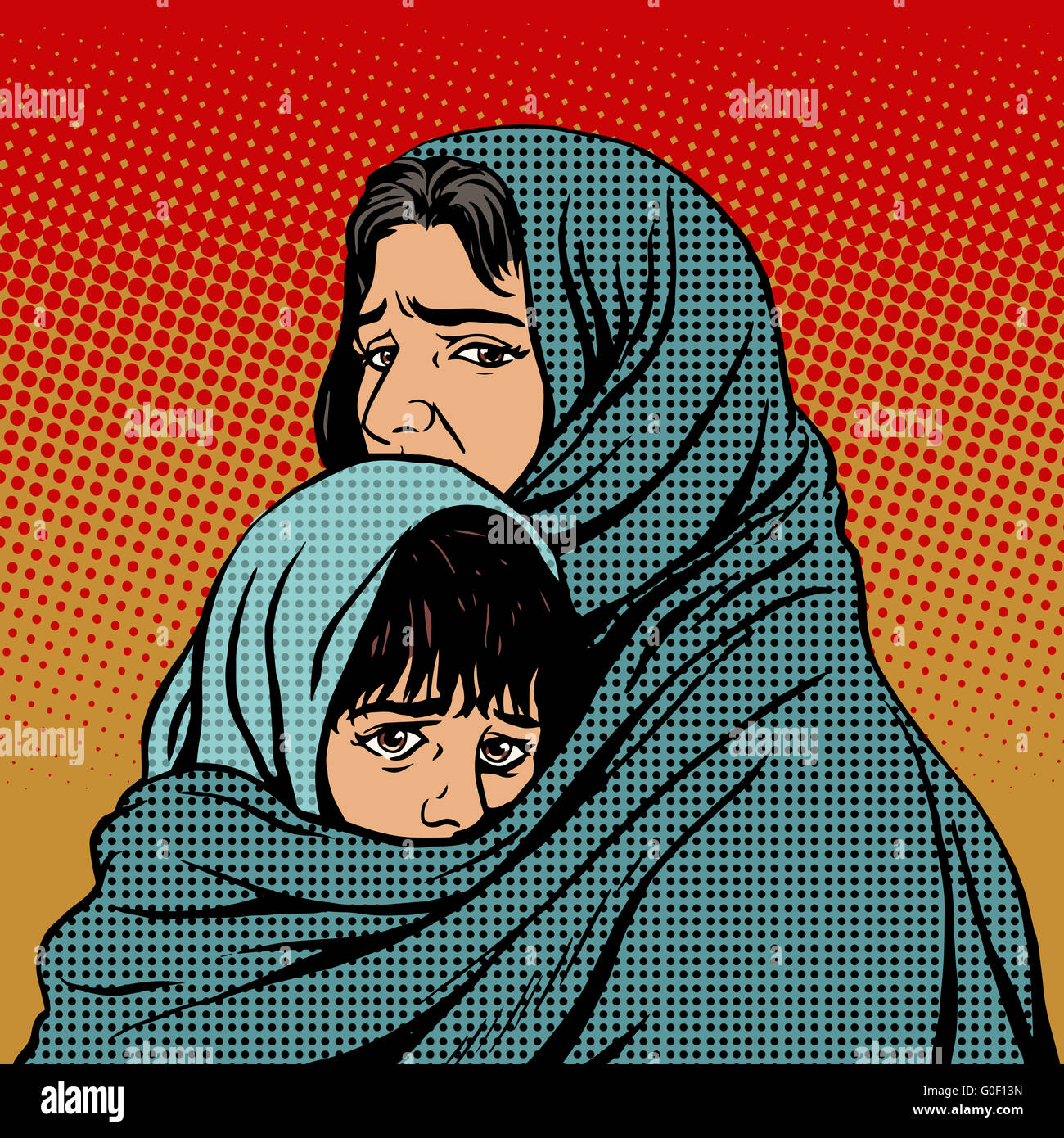 Refugee mother and child migration poverty Stock Photo - Alamy