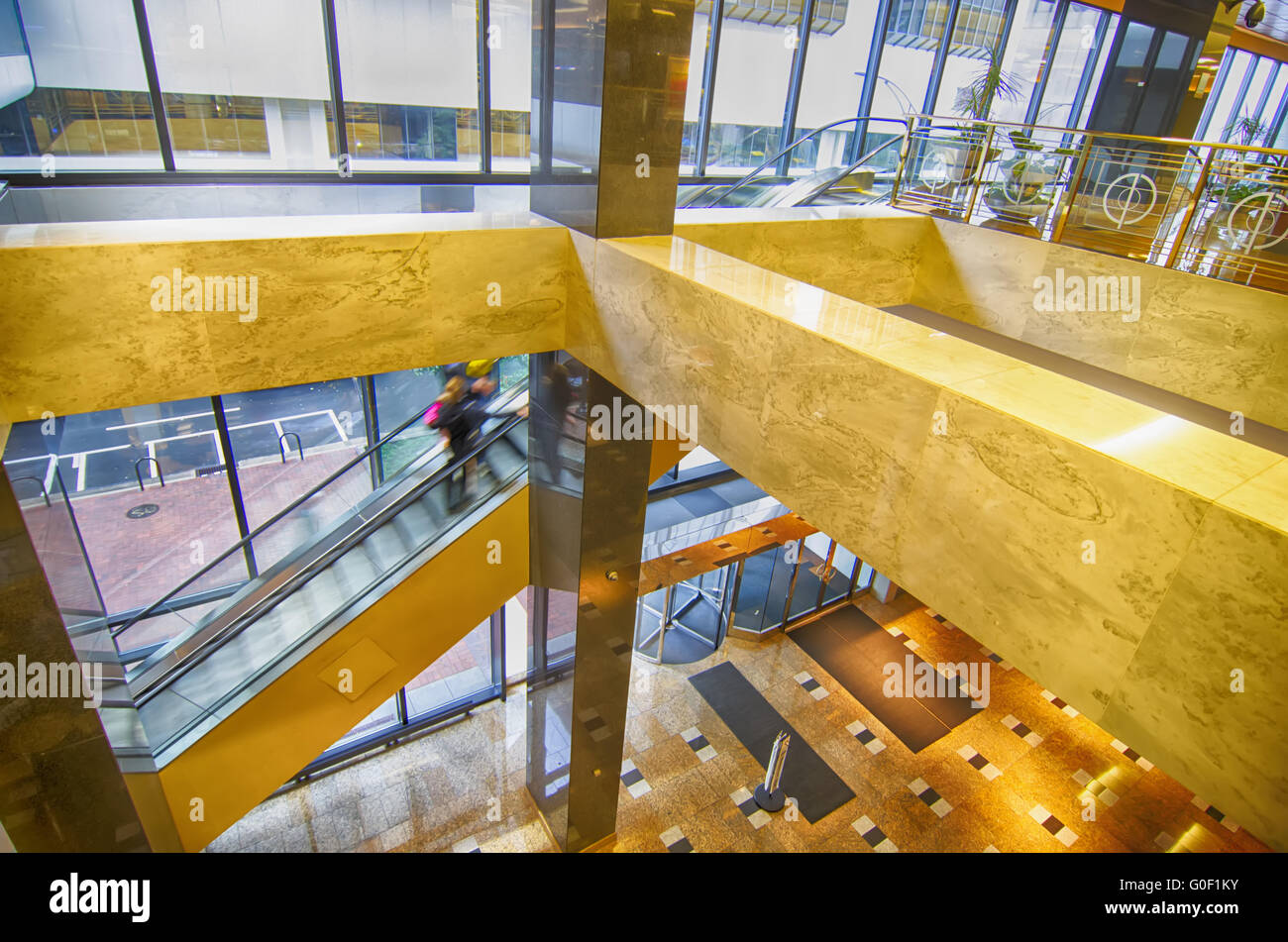 Interior of an office building lobby with reception Stock Photo - Alamy