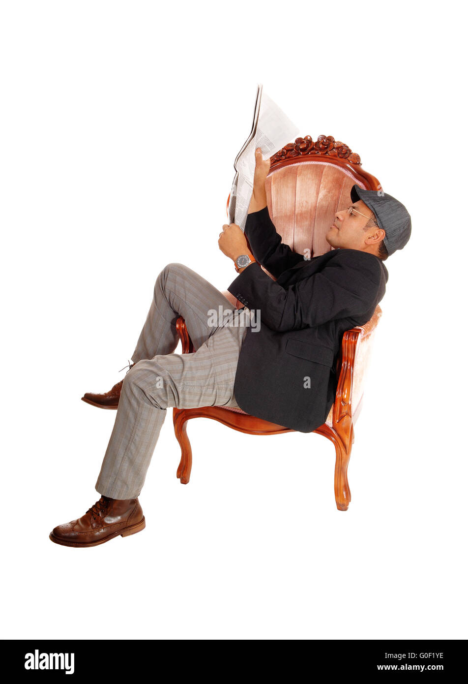 Man in white reading Cut Out Stock Images & Pictures - Alamy