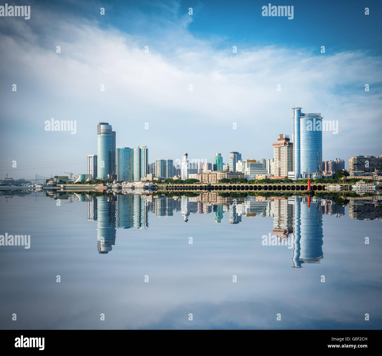 xiamen skyline with reflection Stock Photo - Alamy