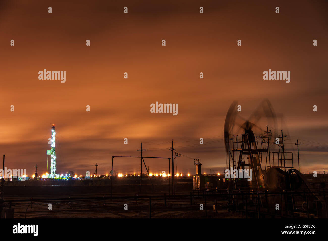 Oil pump jack and drilling rig Stock Photo - Alamy