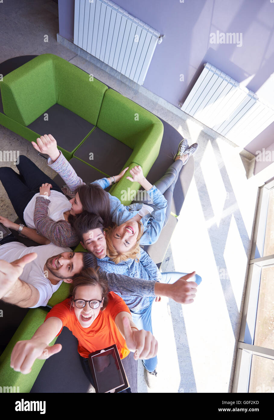 students group working on school project together Stock Photo - Alamy