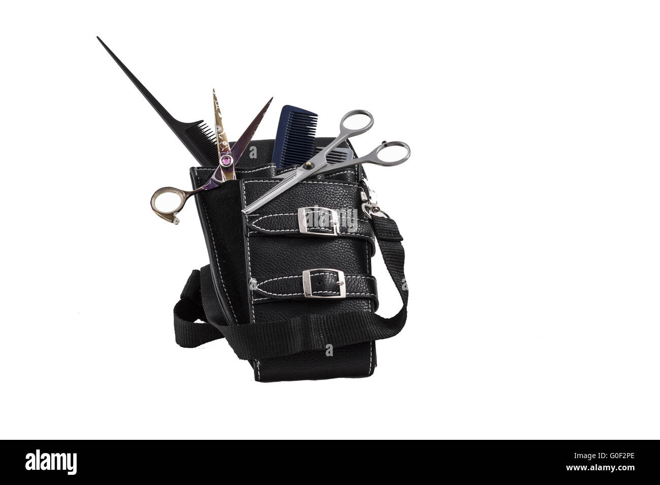 hairdresser case with scissors Stock Photo - Alamy