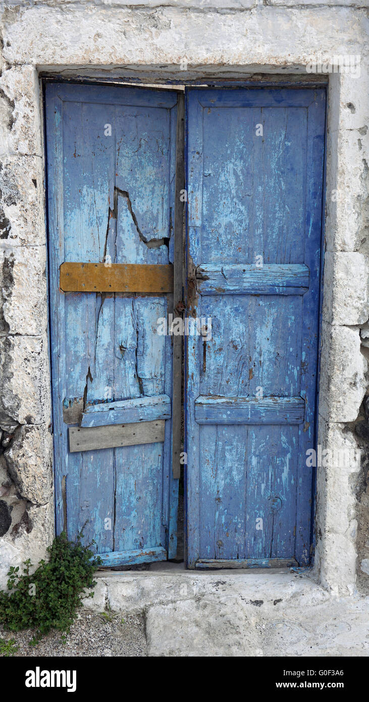 weathered blue door Stock Photo - Alamy