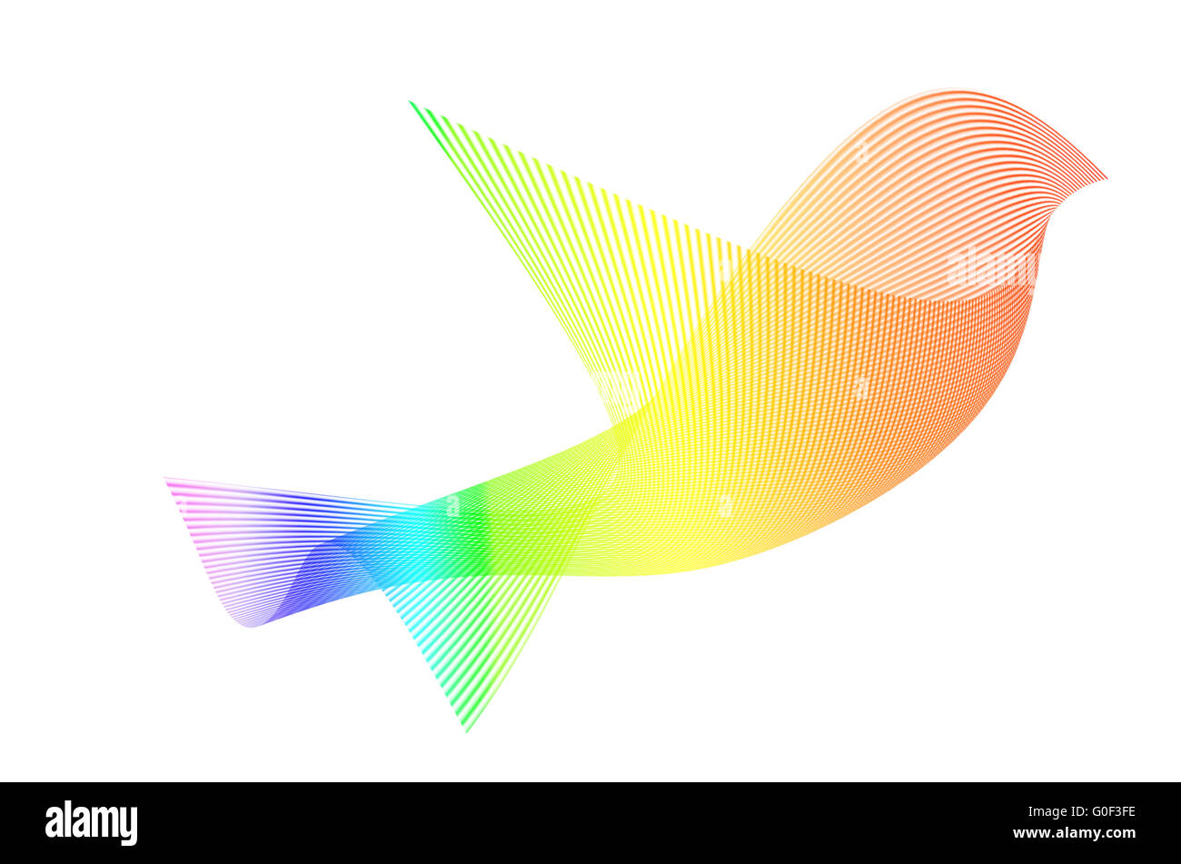 Stylized silhouette of a flying colorful birds Stock Photo - Alamy