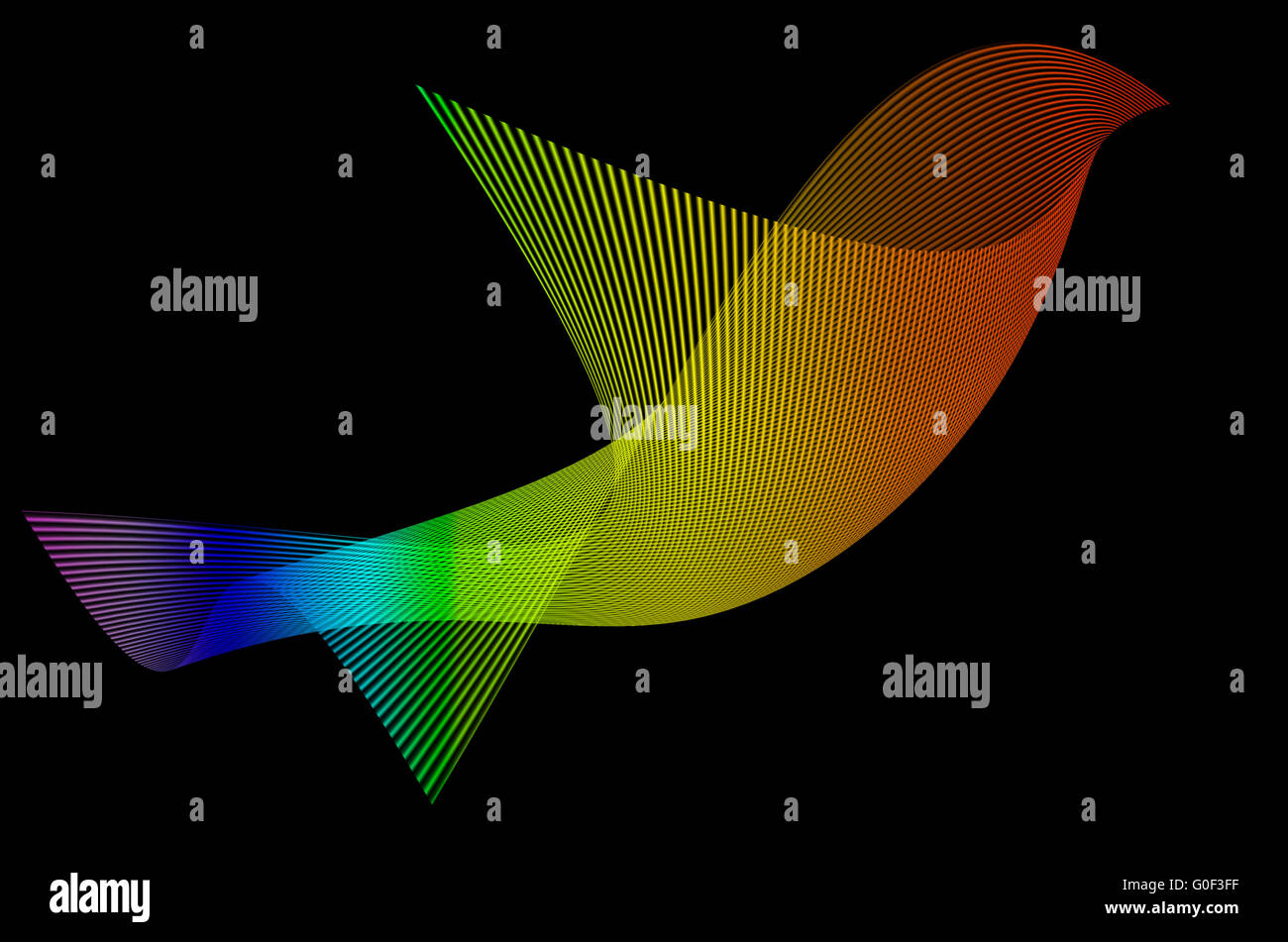 Stylized silhouette of a flying bird Stock Photo - Alamy